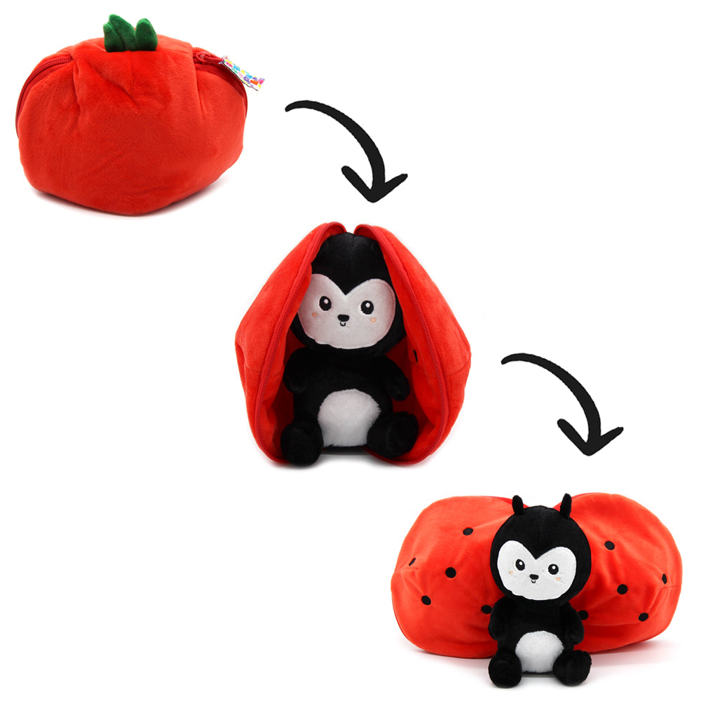 2-in-1 plush toy Comet the ladybug/tomato - Flipetz – Speedy Monkey LLC